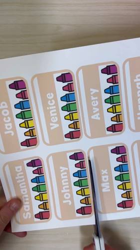 Editable Crayon Box Labels Boho Rainbow Theme by Preschool Packets