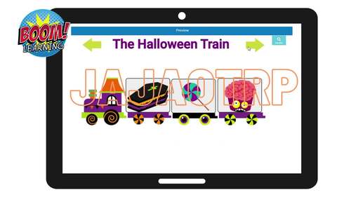 Visual Sequence Halloween Train - Boom Cards Distance Learning by jajaotrp