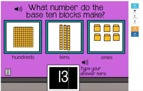 Base Ten Digital Task Boom Cards 1st grade math centers activity adding ...