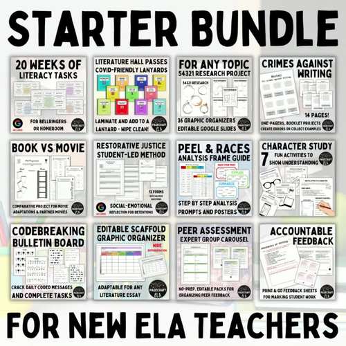 New ELA Teacher Starter BUNDLE | Manage Workload | Easy Prep | All the ...