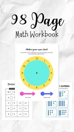 Year Long Math Workbook-98 Pages! by Flower Power Teacher | TPT