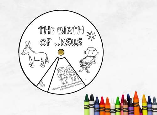 The Birth of Jesus, Bible Spinning Wheel, Nativity Sunday School ...