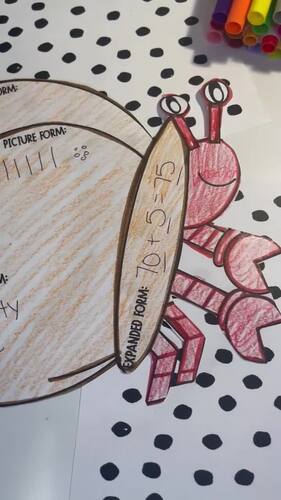 Math Place Value Craft Hermit Crab by The Teaching Diva Corner | TPT