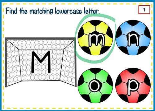 Soccer Upper & Lowercase Letters & Sounds Match BOOM & Task Cards