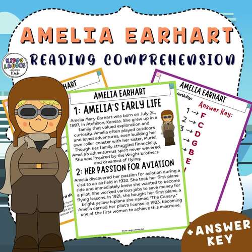 Amelia Earhart Biography Reading Comprehension Activities|Women’s ...