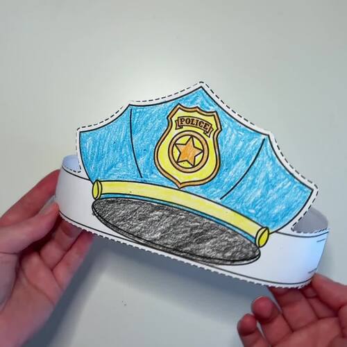 Community Helpers Paper Hats Career Day Printable Paper Coloring Craft ...