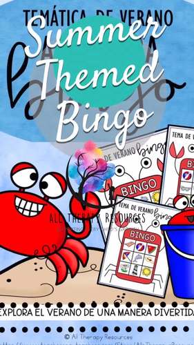 Summer Themed Vocabulary Language Bingo Game - End of Year - SPANISH ...