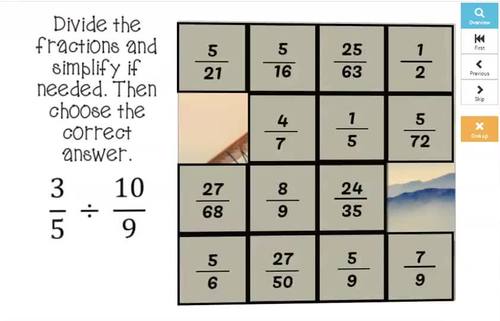 Dividing Fractions Picture Reveal Boom Cards--Digital Task Cards