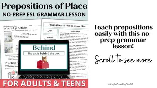 Beginner Adult ESL Grammar Worksheets & Activities - Prepositions of Place