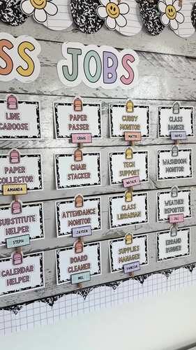 Composition Notebook Decor Class Jobs Editable & Classroom Job Application