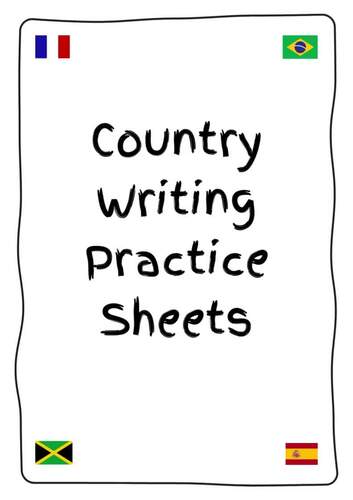 Countries Worksheets for Handwriting Practice by Worksheet Whisperer