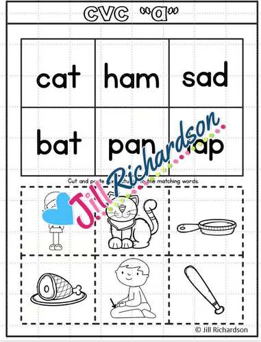 ESL Phonics Worksheets CVC Words - Cut and Paste SPED Reading | TPT