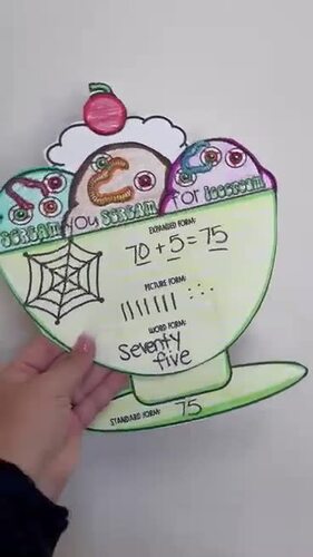 Halloween Math Place Value Craft by The Teaching Diva Corner | TPT