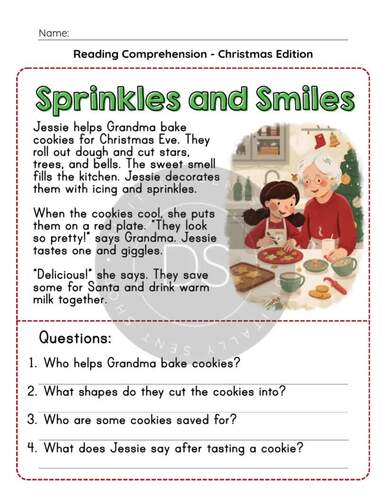 Christmas Reading Comprehension Worksheets | 25 Short Stories Reading ...