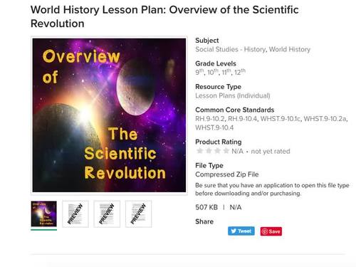World History Lesson Plan: Overview of the Scientific Revolution