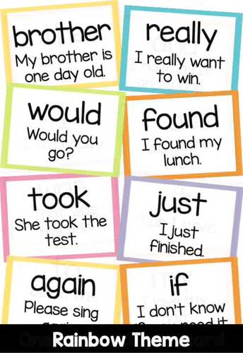 Sight Word Cards 1-300 Bundle - High Frequency Words With Sentences