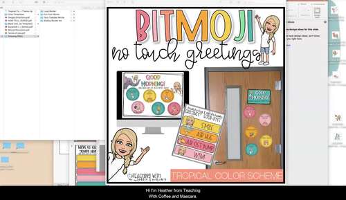 Bitmoji No Touch Greeting Choices Tropical Color Theme {editable}