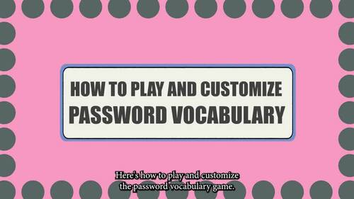 Password: Vocabulary Quiz (PowerPoint) by ATutor | TPT