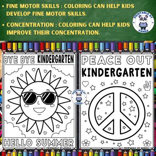 Last Day Of Kindergarten Coloring Pages End Of The Year Activities ...