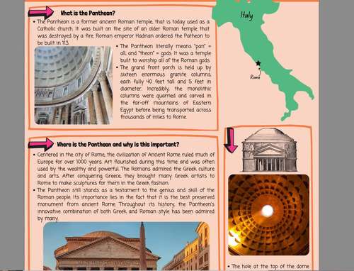 The Pantheon World Heritage Research Poster Set (A1 & A3) by Teach Art History