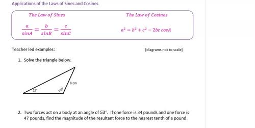 Applications of the Laws of Sines and Cosines (video) | TpT