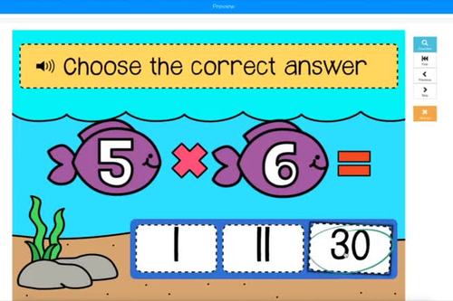Digital Math Task Boom Cards ocean multiplication centers 3rd grade ...