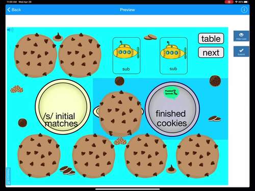 Cookie Batch Match for /s, z, l, r/ Boom Cards Distance Learning