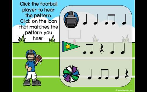 Quarter Rest Music Rhythm Game for Google Slides Football Theme | TPT