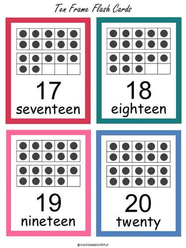 Number Posters, Ten Frames 1-20, Preschool Math, Number Sense, T-268