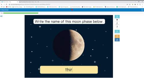 Moon Phases Boom Cards for Distance Learning by Hands-on Multilingual Fun