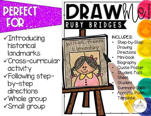 Draw Me! Ruby Bridges Directed Drawing | Women's History Month | TPT