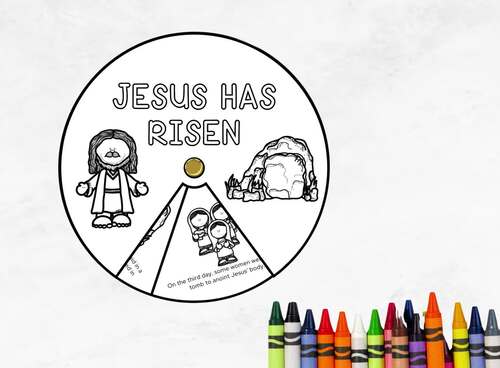 Jesus Has Risen Holy Week Easter Bible Lesson Spinning Wheel Sunday ...