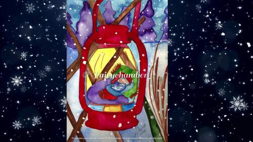 Elf Lantern Wall Art Crafting, Card Making 3 Sizes + Bookmark Christmas