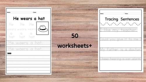 Simple Sentence Writing Practice, Handwriting practice Tracing Words ...