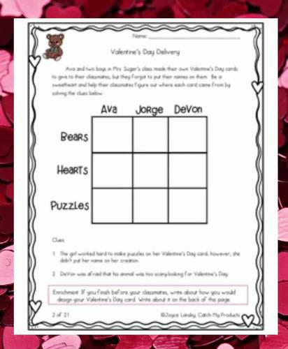 Valentines Day Activities Reading Math & Fun Print or Digital Worksheets