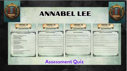 ANNABEL LEE by Edgar Allan Poe-ELA Assessment Quiz for Literature