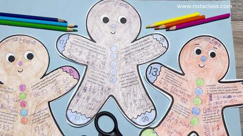 Middle School Gingerbread Man Math Craft Christmas Activities, XMas ...