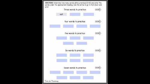 EDITABLE Word Practice Probes - Phonics-Sight Words-Targeted Instruction!
