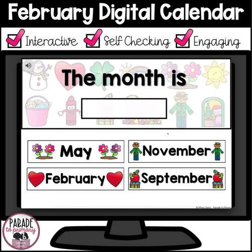 DIGITAL CALENDAR - February 2021 - Google Slides- Circle Time- Distance ...