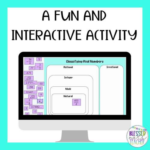 Classifying Real Numbers Sorting Worksheet & Digital Activity - 8th Grade