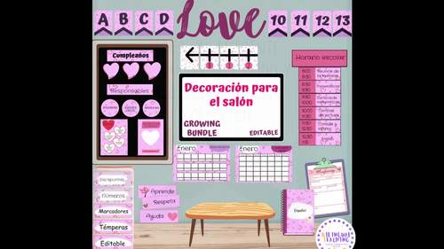 BUNDLE Decoración salón "Love" - Classroom set up by Bilingual Teaching TPT