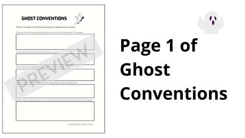 Halloween Editing: Ghost Conventions (Grades 6-8) | TPT