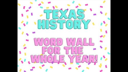 Texas History Word Wall Set For The ENTIRE Year - Over 230 Vocabulary Words