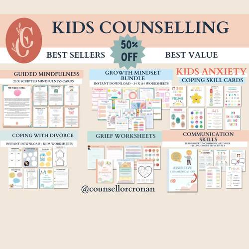 Kids teen mental health counselling resources, growth mindset, SEL, anxiety