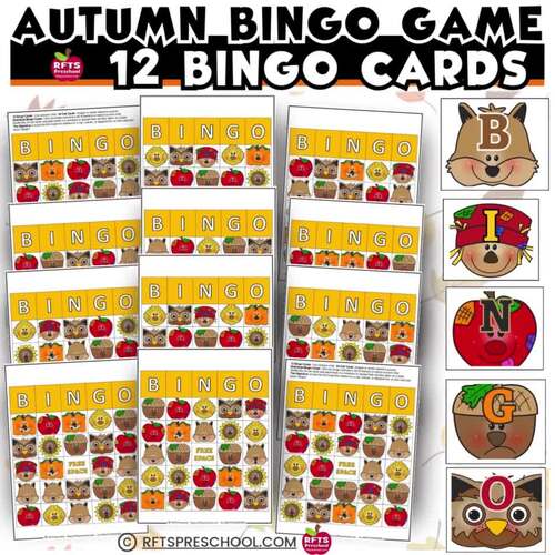 Autumn Bingo for Kids | Fun Fall Printable Game for Classrooms and Parties