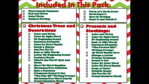 December / Christmas NO PREP Kindergarten Lang. Arts Pack - Common Core ...