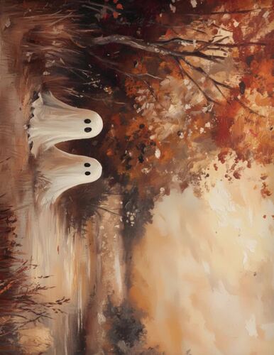 Set of 2 Halloween Wall Art Printables Spooky Fall Decor with Cute ...