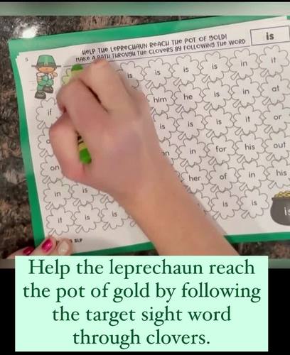 St. Patrick's Day Sight Word Mazes No Prep Phonics Activities by The OG SLP