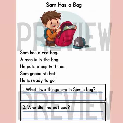 CVC Reading Passages – Short A Stories Phonics, Fluency & Comprehension ...