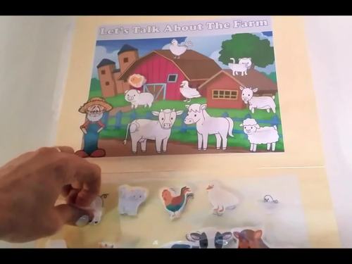 On the Farm: Puzzle and Sentence Building File Folder by speech2teach